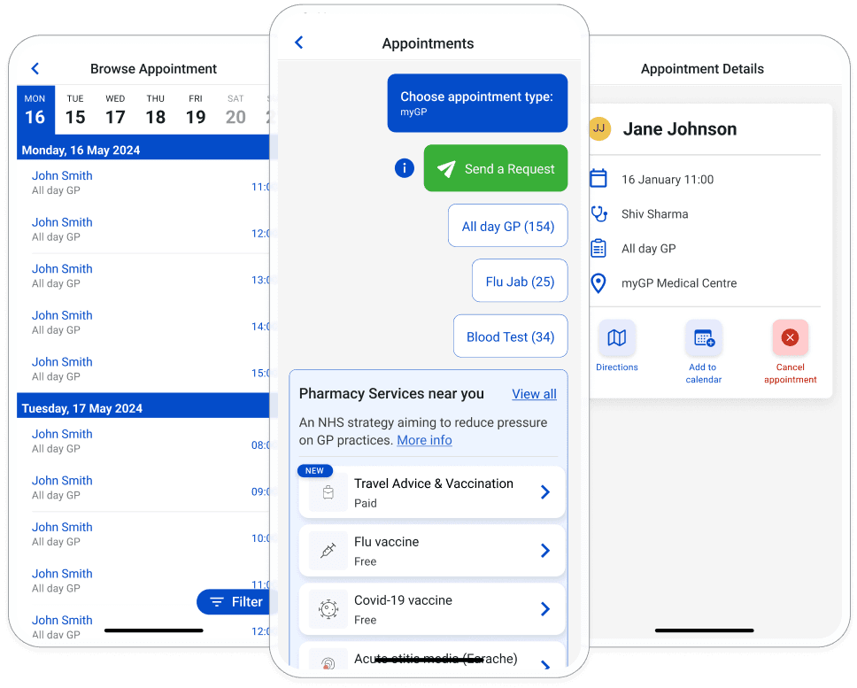 Download now from the app store - App Features - myGP