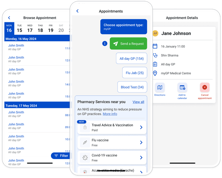 Download now from the app store - App Features - myGP