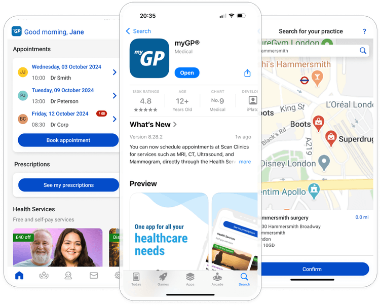 Download now from the app store - App Features - myGP